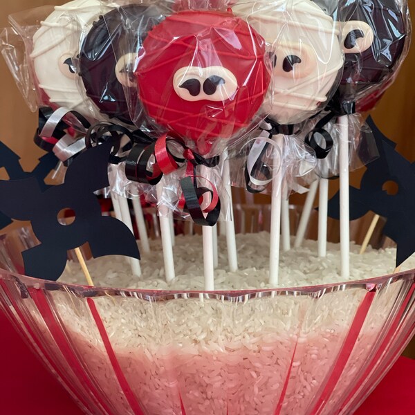 Ninja Oreo Cookie Pops / Birthday Party Favor / Chocolate Covered Oreo ...