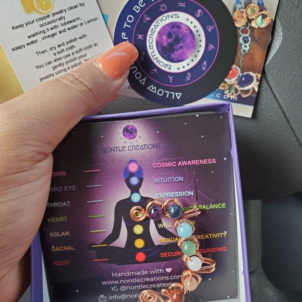 Chakra Ear Cuff, Copper Ear Cuff, Crystal Ear Cuff , Chakra Jewelry ...