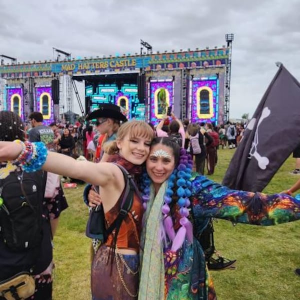 Trippy Neon HOODED CLOAK, Psychedelic Festival Hoodie, Vibrant Neon ...