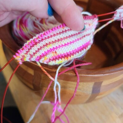 Hand Dyed Pastel Rainbow and Black Sock Yarn Toucan Sam Assigned Color ...