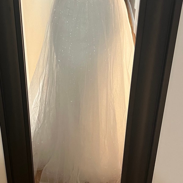 Open Front Removable Train With Horsehair Edging, Detachable Bridal ...