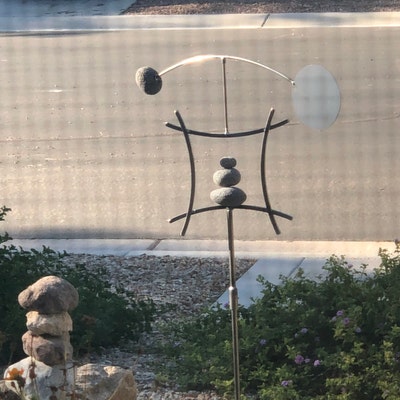 Garden Art Kinetic Wind Sculpture Large Yard Art Metal Garden Decor ...