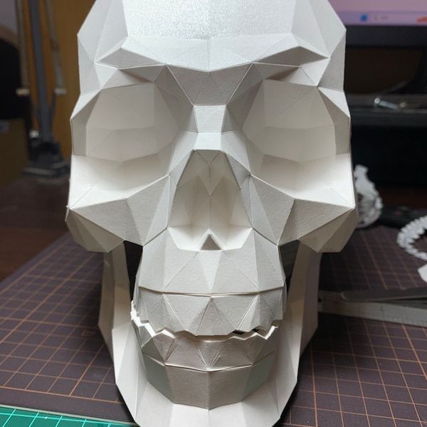 Human Skull Paper Sculpture,printable PDF Template,handmade Real Size ...