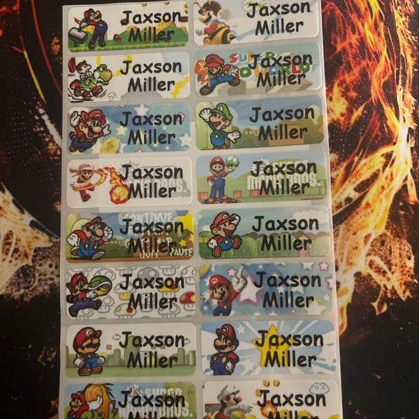 CLEAR Waterproof Name Stickers Kids Labels Boy Girl Labels Daycare ...