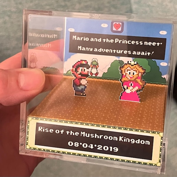 Mario and Peach Smbros Anniversary Diorama - Mario Couples Date Box ...