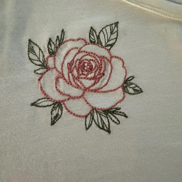 Red Rose Outline, Machine Embroidery Design, 3 Sizes, Instant Download ...