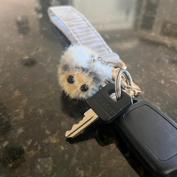 Small Fuzzy Crochet Bumblebee Plushie Keychain | Color Options ...