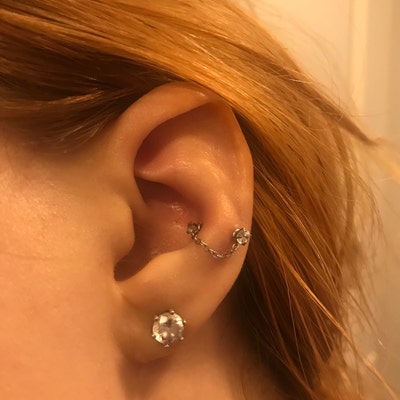 Convertible Piercing Chain,vertical Labret Piercing,rook Piercing,anti ...