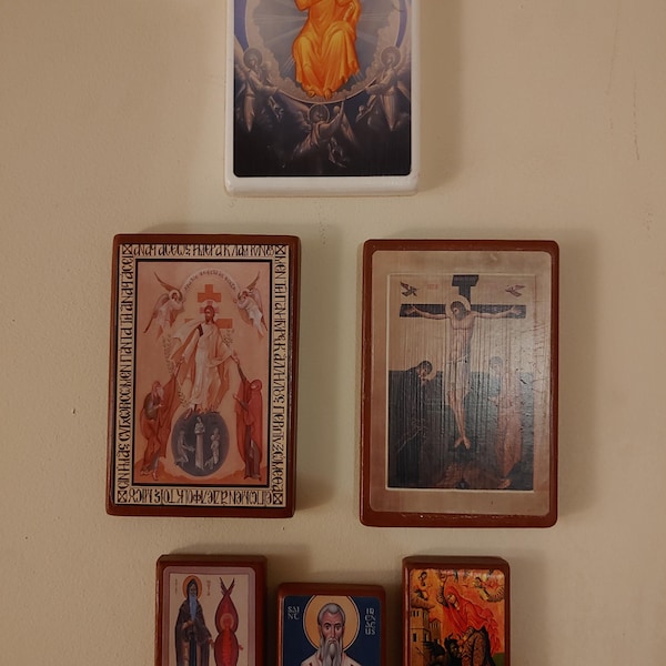 Handmade Mounted Icon the Holy Spirit. A Depiction of the Holy Spirit ...