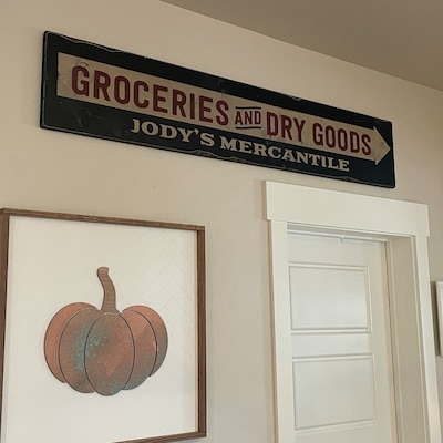 Groceries Dry Goods Sign, Mercantile Decor, Mercantile Sign, Custom Dry ...