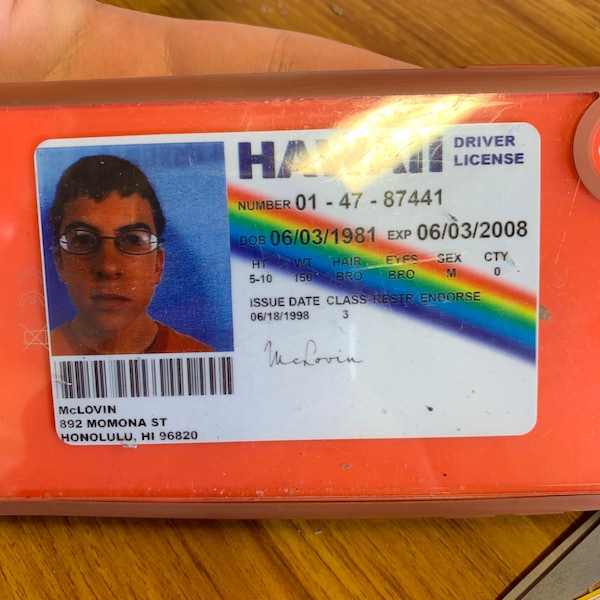 Mclovin SUPERBAD Plastic ID Card - Film Novelty Prop Replica (with or ...