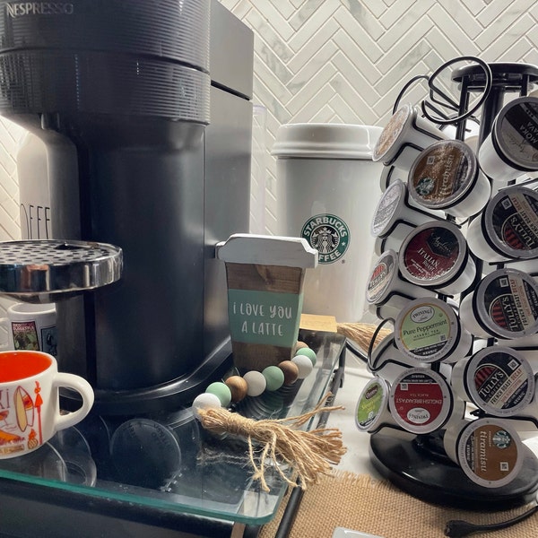 My Cup Runneth Over Coffee Cup, Coffee Bar Decor, Wooden Coffee Mug ...
