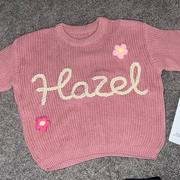 Custom Name Baby Sweater,personalized Hand Embroidered Baby Name ...