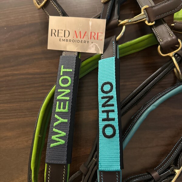 LARGE Embroidered Halter Sleeves, Custom Horse Halter Name Tag. Single ...