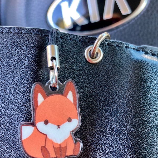 1 Inch Clear Acrylic Fox Keychain / Cell Phone Charm - Etsy