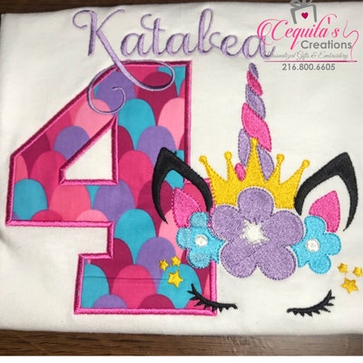 Unicorn Embroidery Design Unicorn Face Design Girly Unicorn Embroidery ...