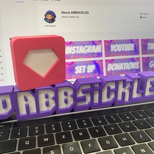 Custom Twitch Style Name Plate Streamer Gift Personalised - Etsy