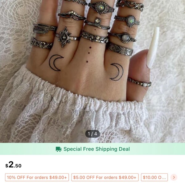 21pcs Stackable Rings Set | Multi Design Rings, Yin Yang, Black Rings ...