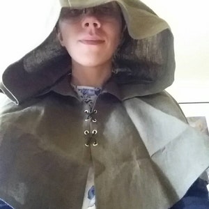 Renaissance muffin cap hat medieval caul off white linen | Etsy