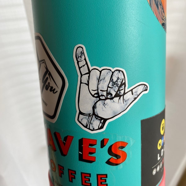 Shaka Hand Sticker for Laptop Book Fridge Guitar Motorcycle Helmet ...