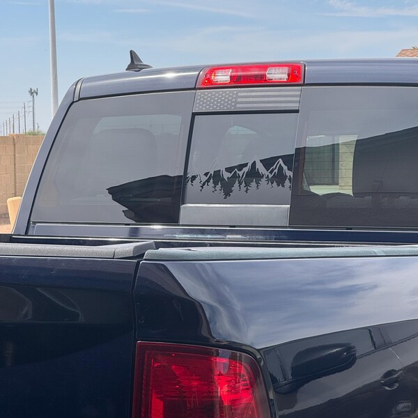 Fits 2020-2024 Jeep Gladiator Back Middle Window Mountain Tree Outdoor ...