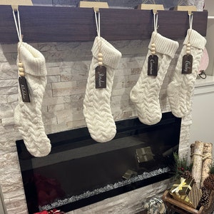 Cream Cable Knit Christmas Stockings, Handknitted Christmas Stockings ...