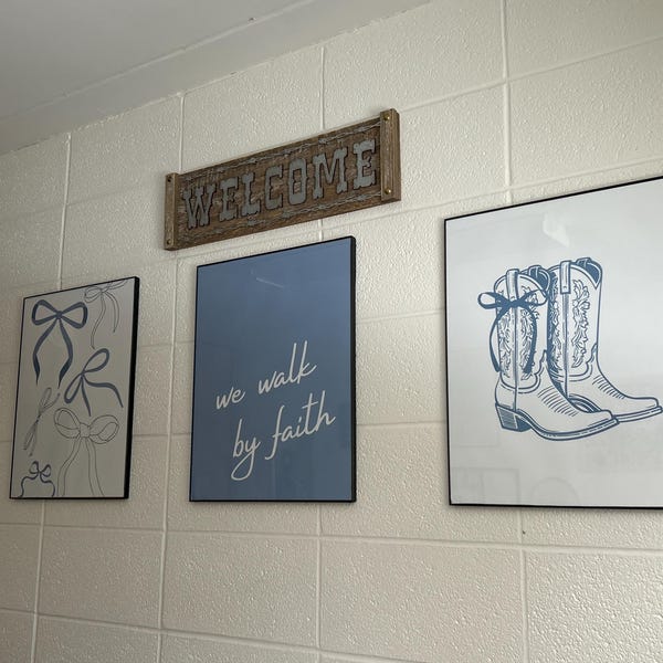 Coastal Cowgirl Gallery Wall Art, Set of 15, Trendy Dorm Decor, Girly ...