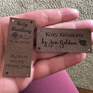 1 X 2.25 Handmade Tags Crochet, Tags for Handmade Items, Faux Leather ...