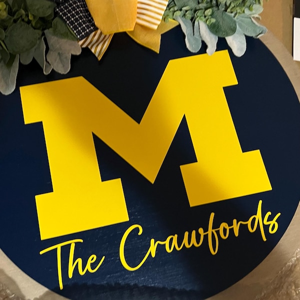 Michigan Door Hanger | Front Door Decor | Michigan Door Sign | Michigan ...