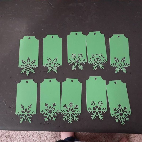 Snowflake Gift Tags SVG Bundle, Gift Tags SVG, Decorative Gift Tags SVG ...