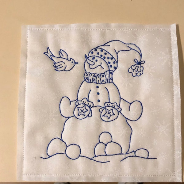 Frolicking Roly-poly Snowmen Machine Embroidery Quilt - Etsy