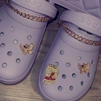 Crocs Chain Charm With Gold Luxury Jewelry Crystal With Rhinestone ...