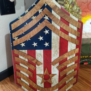 Air Force E7 Master Sergeant Shadow Box 3x5 Flag - Etsy