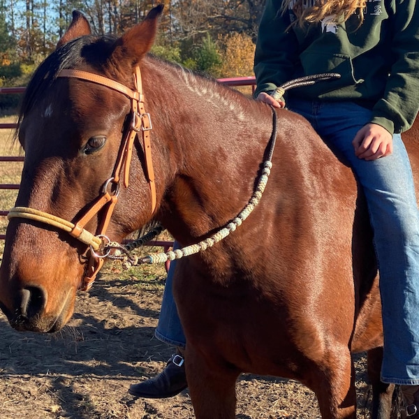Handmade Bosal Set, 40 Plaits Rawhide Natural & Black Bosal Set, Bosal ...