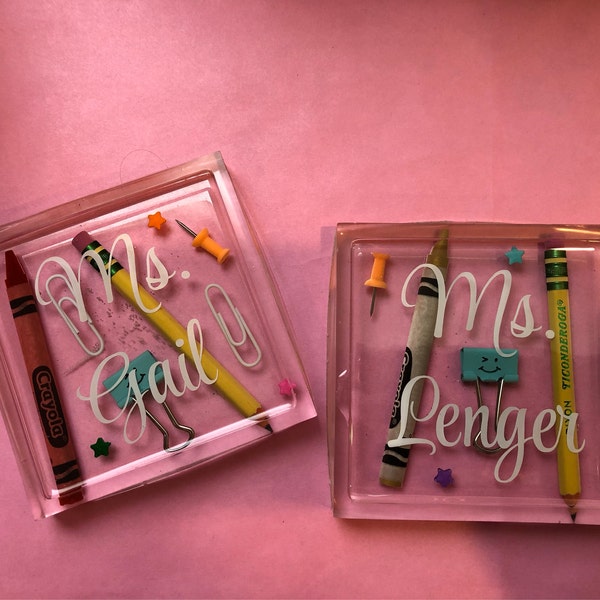 Personalized Teacher Appreciation Coaster, Gift for Teacher, Teacher ...