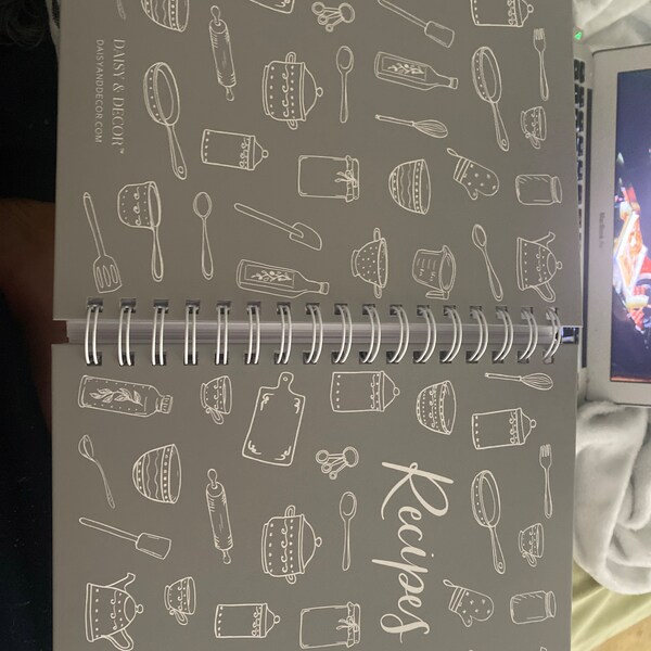 Blank Recipe Notebook Large Recipe Book Kitchen Utensils Recipe Journal ...