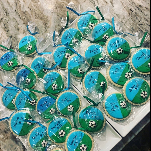Personalized Soccer Cookies - Etsy