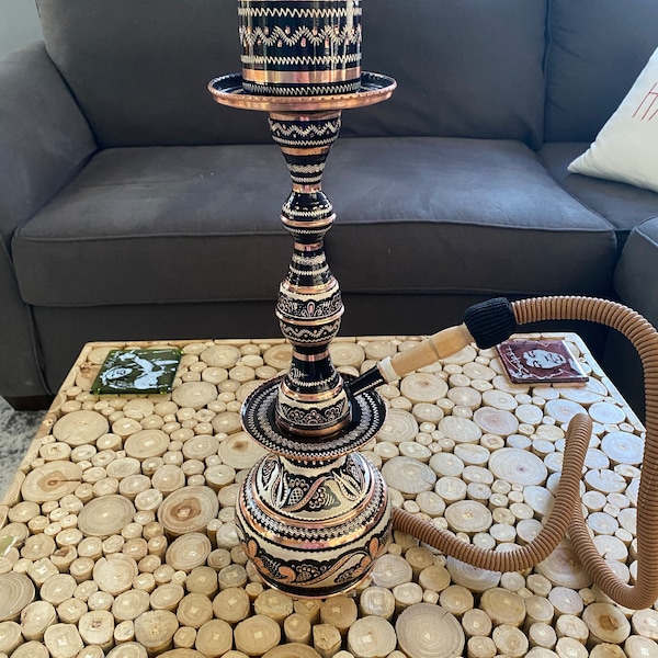Copper Hookah, Engraved Copper Shisha, Hand Carved Pure Copper Water ...