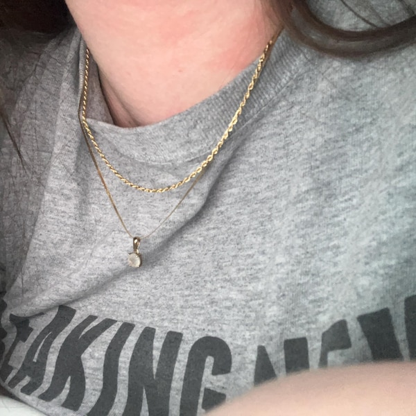 14k Gold Necklace, 14k Gold Chain, Solid Gold Necklace, Solid Gold ...