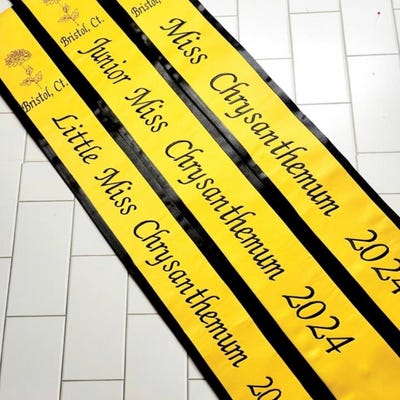 Custom Embroidered Sash/ Monotype Corsiva Font - Etsy