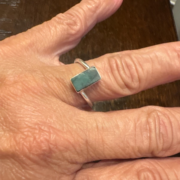 Raw Emerald Ring in 925 Sterling Silver | Handmade Genuine Emerald Ring ...