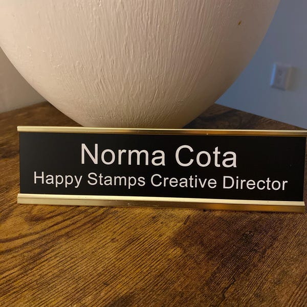 Business Name Tag for Work - Custom Engraved Plaque Green Plastic Plate ...