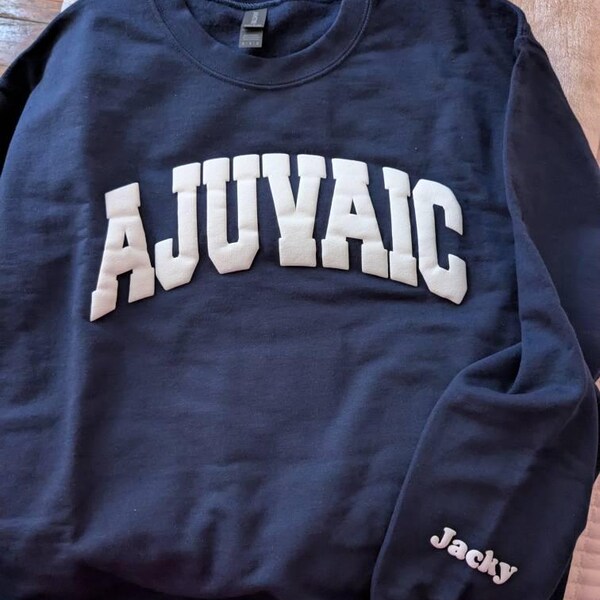 Custom Puff Embossed Sweatshirt - Personalized Raised Text Hoodie ...