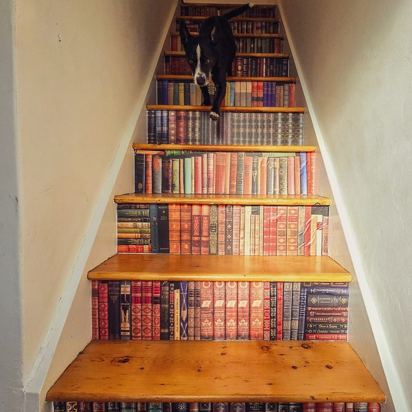 Old Books Floor Sticker, Set of 14 Floor Decal, Decor for Stairs ...