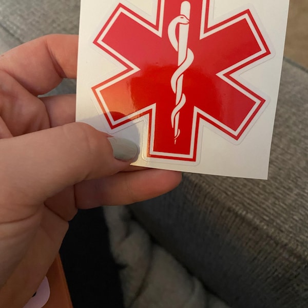 Waterproof EMT Sticker, Star of Life Sticker, EMS Decal, Paramedic ...