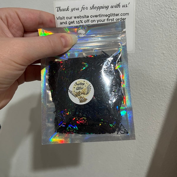 Middle Finger Silver Holographic Shape, Chunky, Confetti, Resin Fillers ...