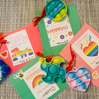 Pop It Valentine Cards Printable Instant Download Valentine's Day Cards ...