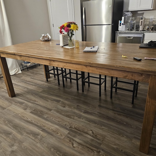 Large Farmhouse Table, Rustic Dine Table, Long Farmhouse Table, Big ...