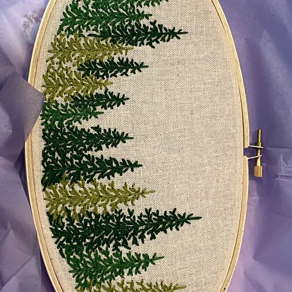 Pine Tree. Hoop. Embroidery. Embroidery Hoop. Handmade. Wall Art. Home ...