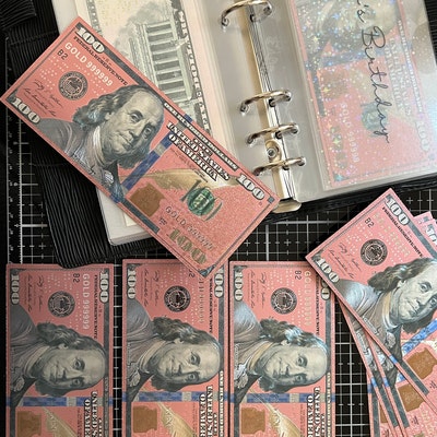 100 Pink Foil Bill Placeholder Slips Cash Stuffing Placeholders Bill ...